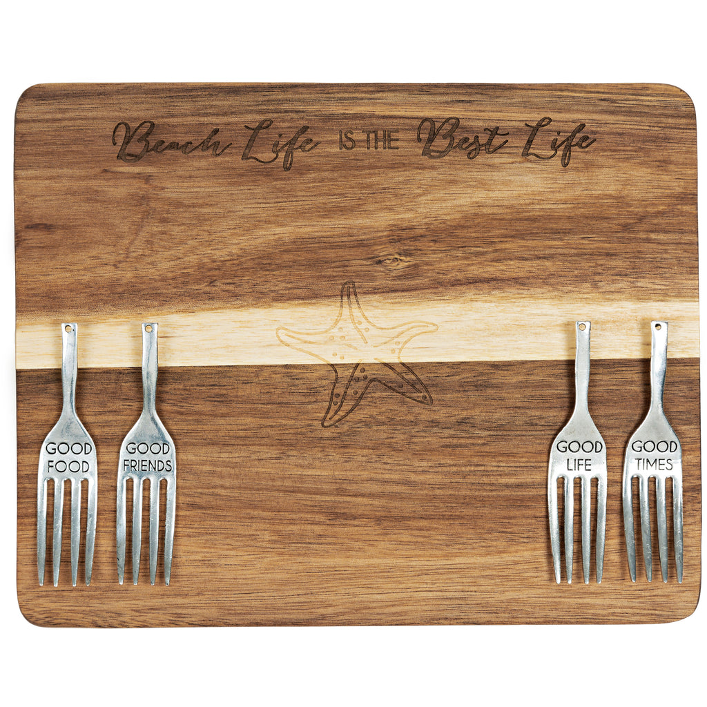 Beach Life 9" Acacia Cheese/Bread Board Set – Pavilion - Retail